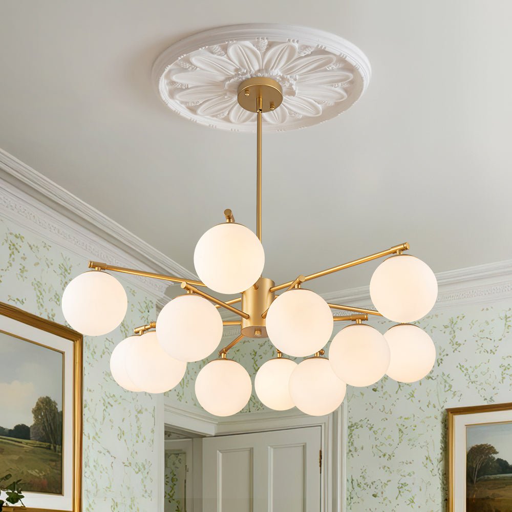Pendant Chandelier Glass Sputnik Frosted Living Room | Lamp Copper ...